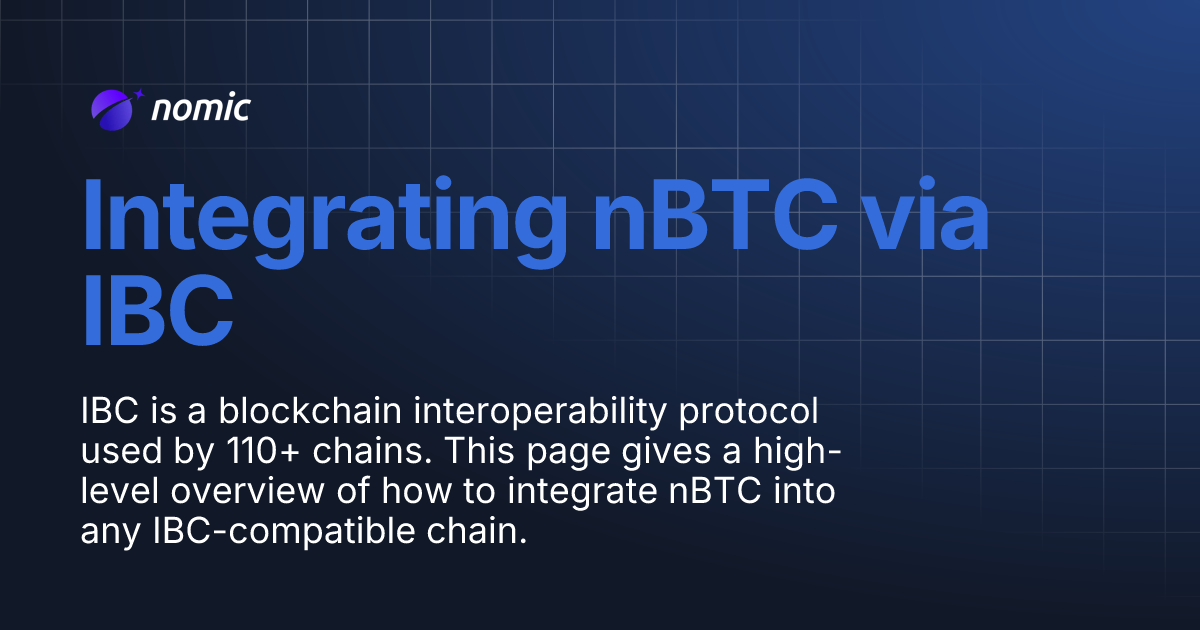 Integrating nBTC via IBC | Nomic Docs