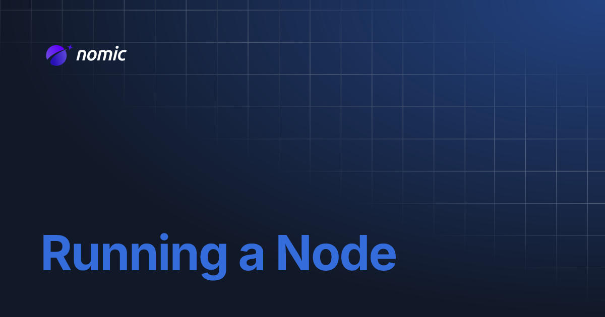 Running a Node | Nomic Docs